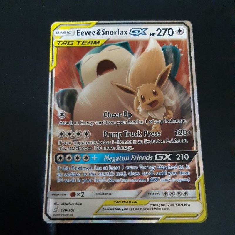 Pokemon Card TCG: Team Up Tag Team :Eevee & Snorlax GX 120/181 (Ultra ...