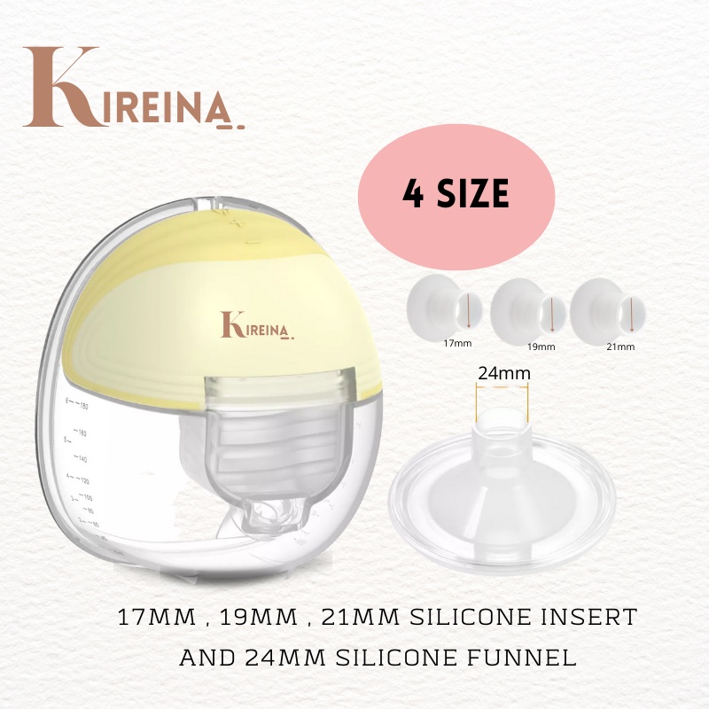 Kireina Lemon Wearable Breast Pump 17mm , 19mm , 21mm silicone insert ...