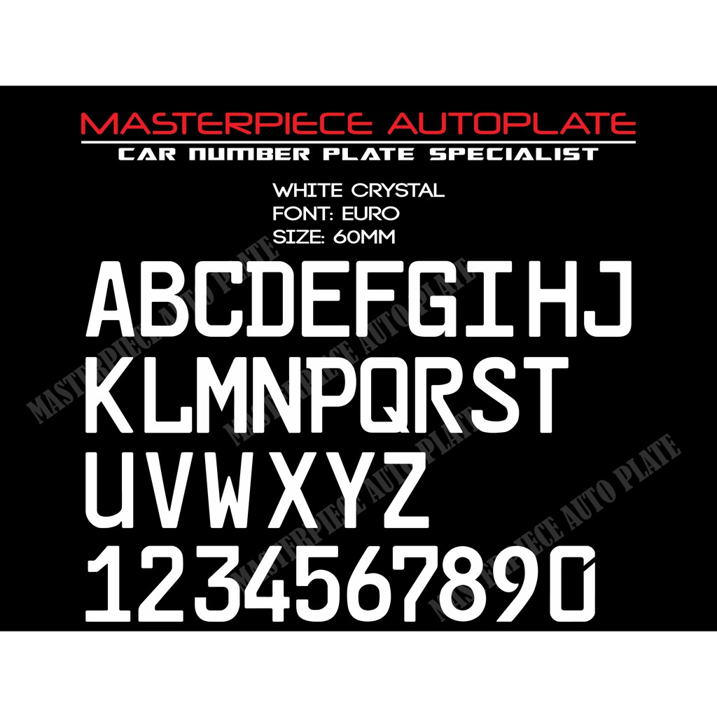 European License Plate Font