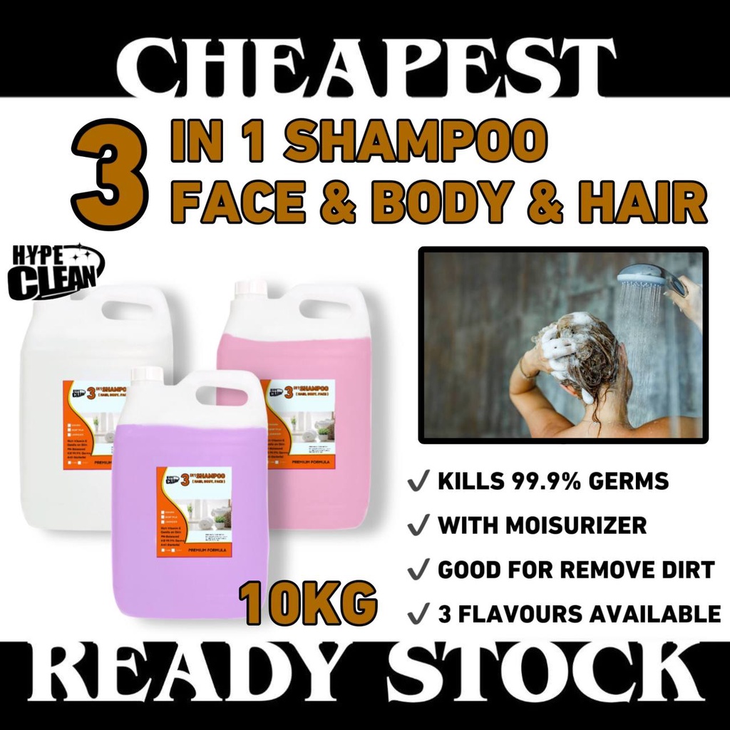 [5KG/10KG] 3 in 1 Face & Hair & Body Shampoo Shampoo 肥皂 洗身液Sabun Badan ...