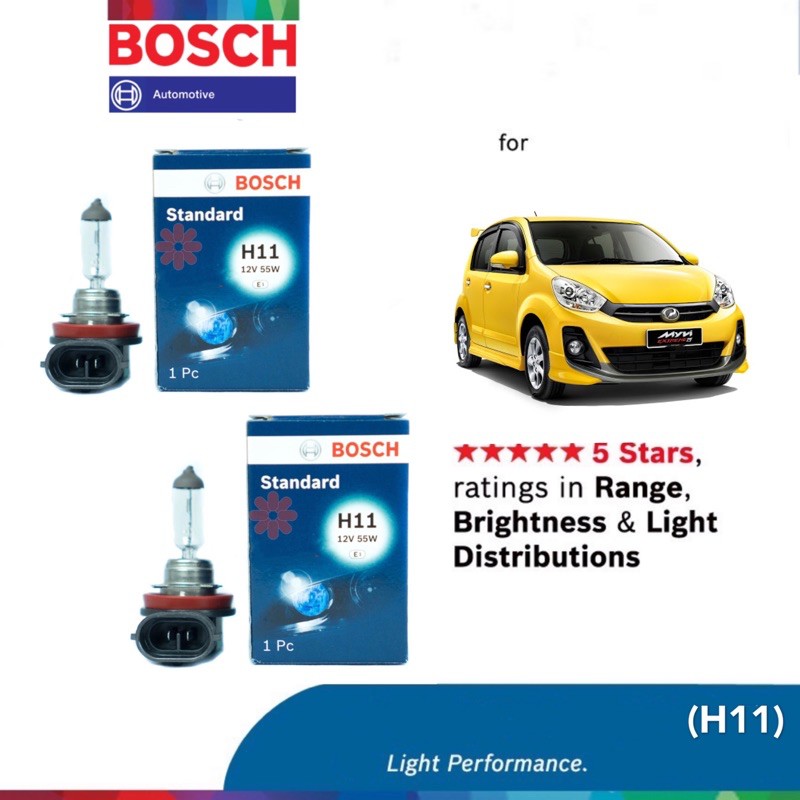Bosch Standard H11 Headlight Bulb for Perodua Myvi Lagi Best | Shopee ...