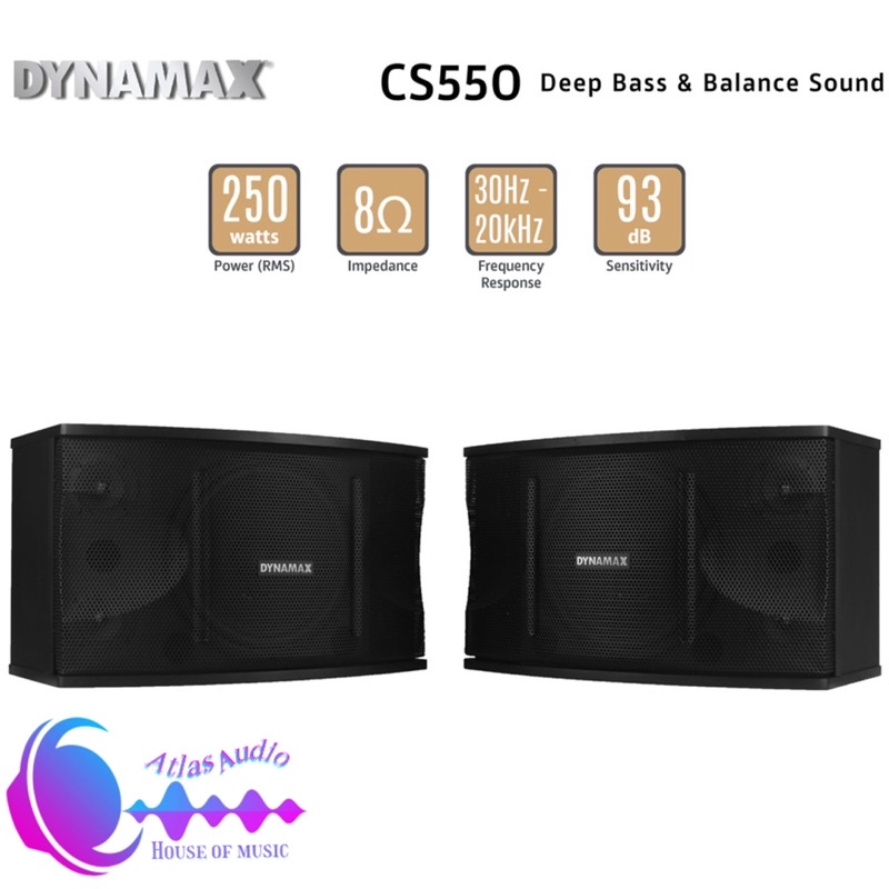 [1 Unit] DYNAMAX CS550 12" 250W Deep Bass Karaoke Speaker System | Shopee Malaysia