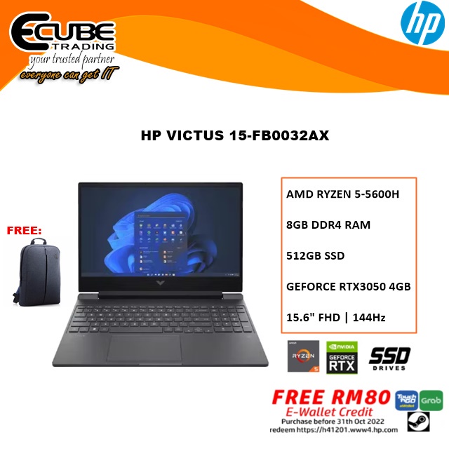 HP VICTUS GAMING 15-FB0032AX/FB0033AX/FB0034AX - RYZEN 5-5600H/8GB RAM ...