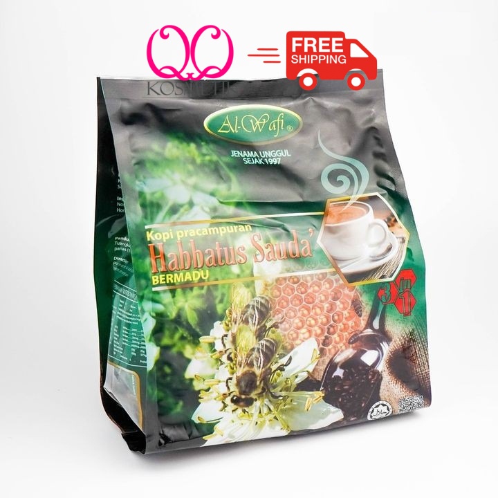 (Free Pos) AL-WAFI Kopi Habbatus Sauda Bermadu 20s x 20gm Black Seed Original HQ Wafi Coffee ...