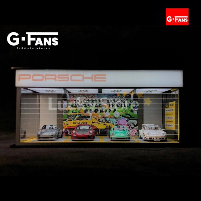 G-fans Models 1/64 Premium Diorama Diecast Porsche Garage with LED ...