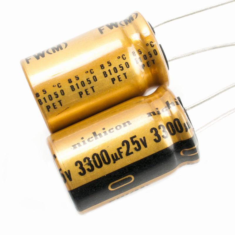 Ready stock* 1pcs,NICHICON 25V 3300uf 16 x 25mm 85°C GOLD FW FOR Audio ...