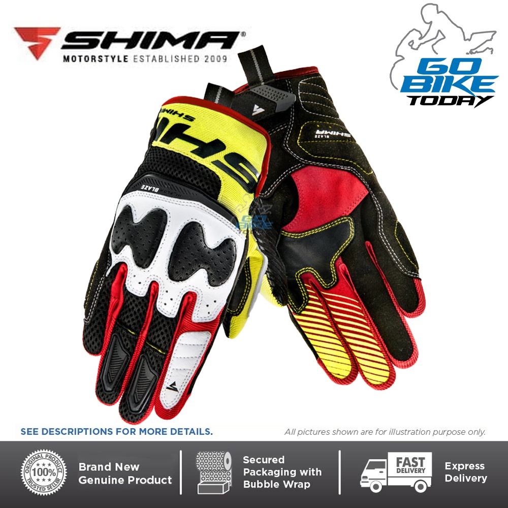 Shima Men Racing Gloves - BLAZE (FLUO) | Shopee Malaysia