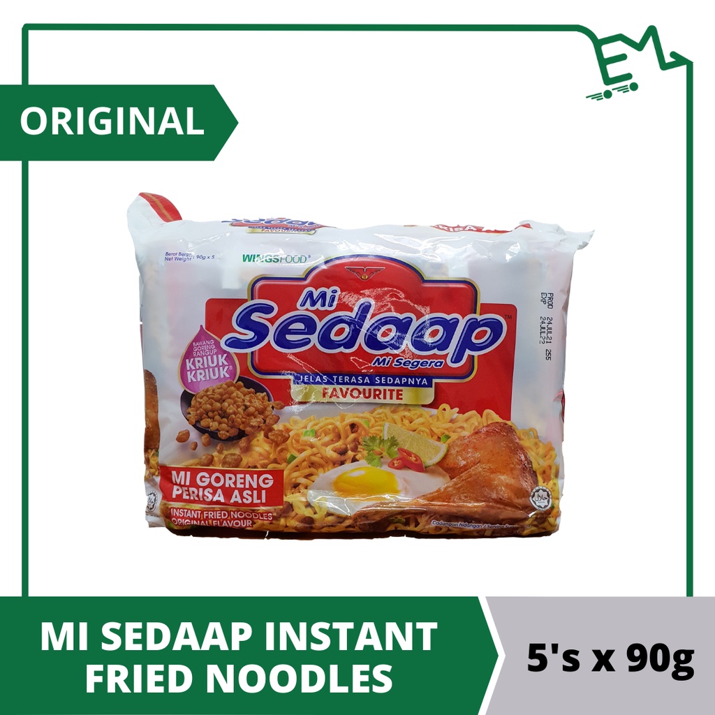 MI SEDAAP Instant Fried Noodles Original Flavour | Mi Goreng Perisa Asli 5's x 90g | Shopee Malaysia
