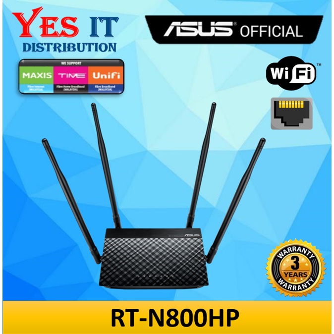 Asus RT-N800HP N800 High Power WiFi Gigabit Router/AP/Range Extender ...