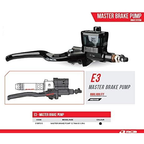 RCB RACING BOY Universal Master Brake Pump E3 12.7mm / 14mm (L/H R/H ...