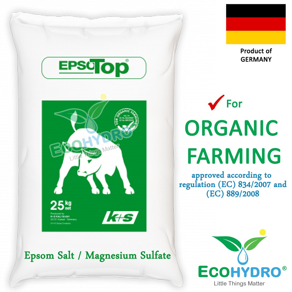 25kg EPSOTOP Magnesium Sulfate Epsom Salt for Organic Farming MgSO4 MGS ...