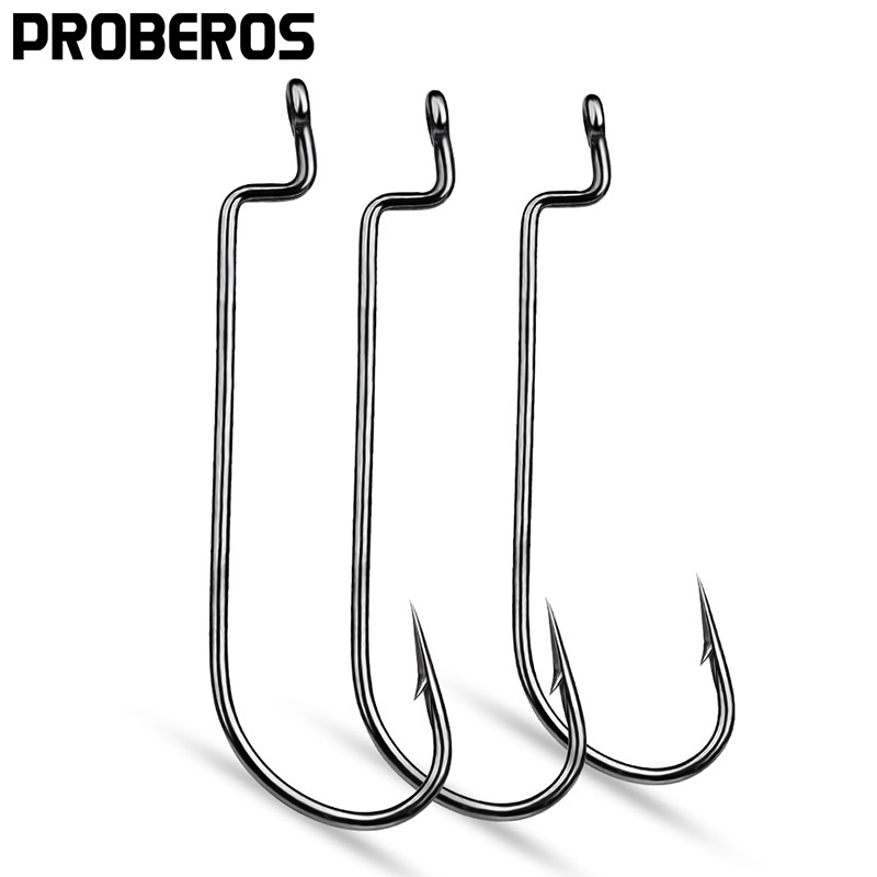 [Ready Ship] 20pcs/lot Carbon Steel Fishing Hooks 6#-5/0# Narrow Crank ...