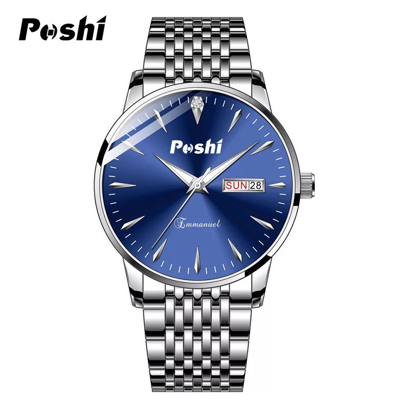 POSHI Fashion Men's Watches High Quality Stainless Steel Luminous ...