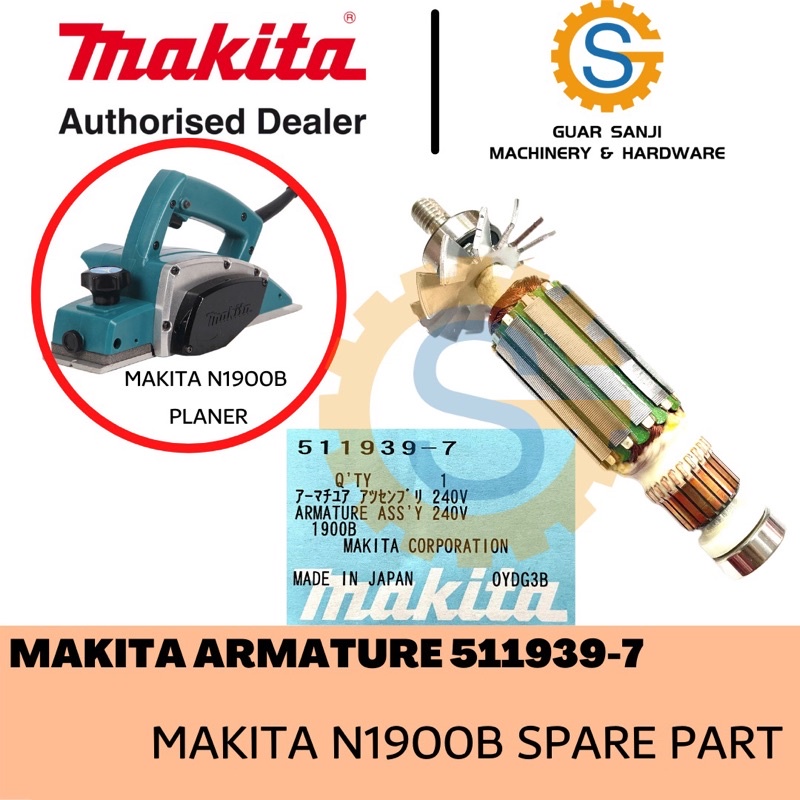 ORIGINAL MAKITA 511939-7 ARMATURE FOR N1900B | Shopee Malaysia