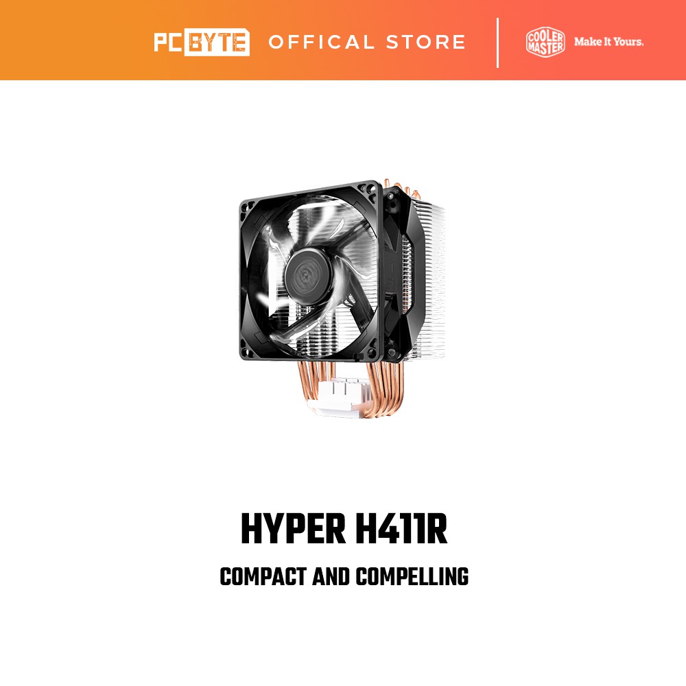 Cooler Master Hyper H411R LED Compact Tower CPU Cooler - White | Shopee ...