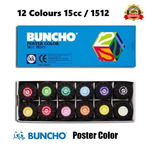 BUNCHO POSTER COLOR (1512-15CC 12PCS) (1518-15CC 18PCS) | Shopee Malaysia