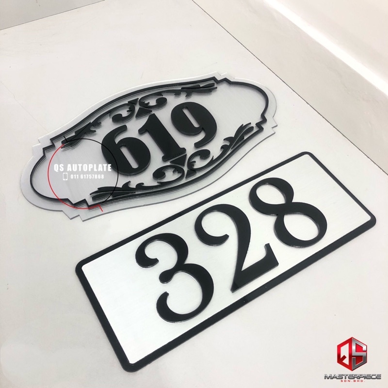 House Number Plate Nombor Plat Rumah No Plat Alamat Rumah Door Gate ...