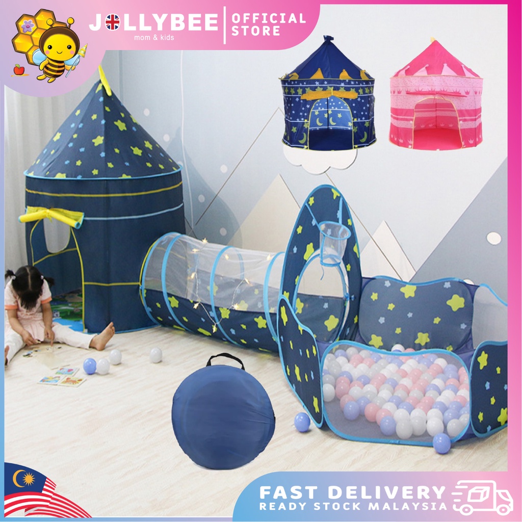 Jollybee Kids Play Tent Crawl Tunnel Ball Pit Portable Children ...