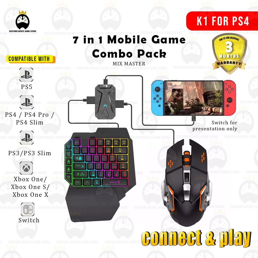 K1 For PS4 Keyboard And mouse Converter Adapter for Xbox 360/Xbox One ...