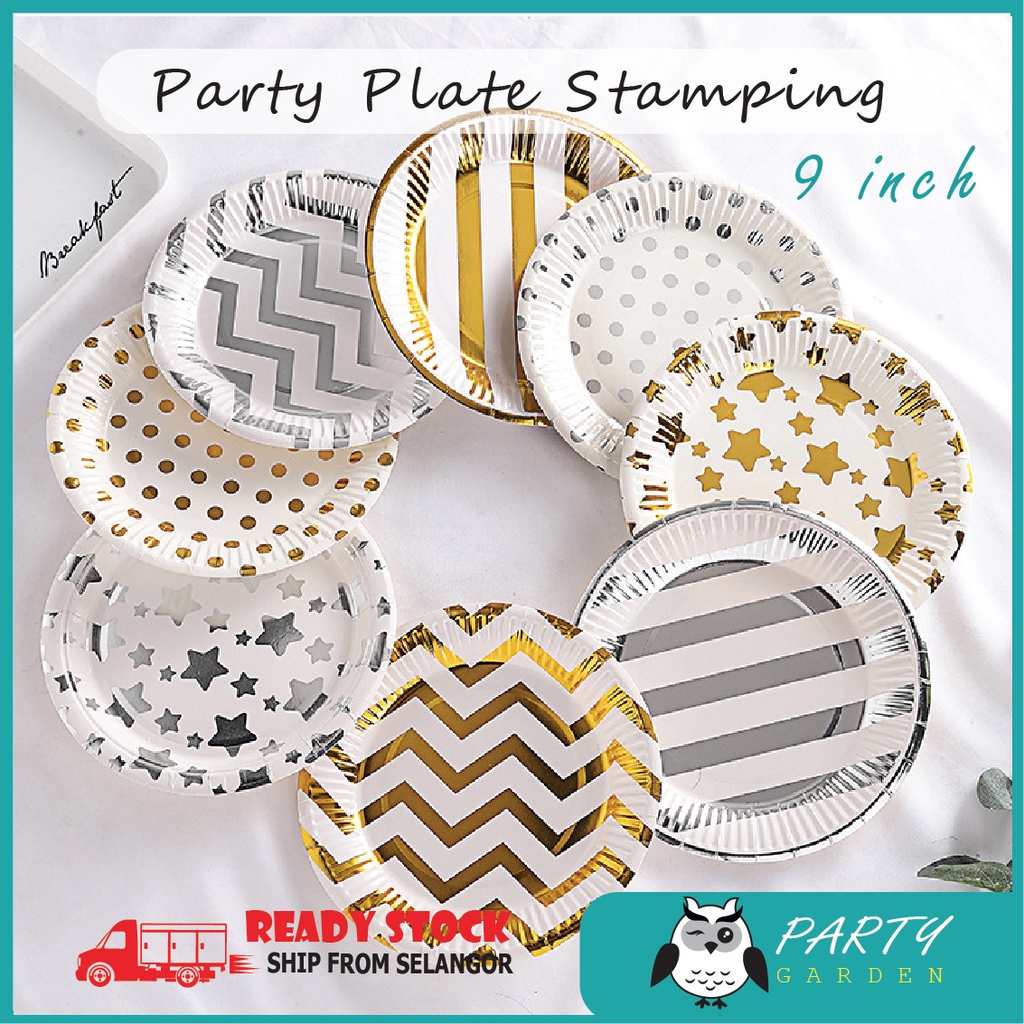 10pcs Hotstamping Party Paper Plate | Shopee Malaysia