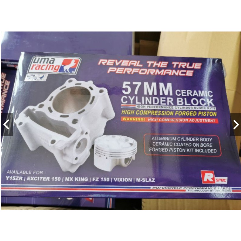 UMA RACING BLOCK CERAMIC CYLINDER BLOCK 57MM PISTON FORGING ORIGINAL ...