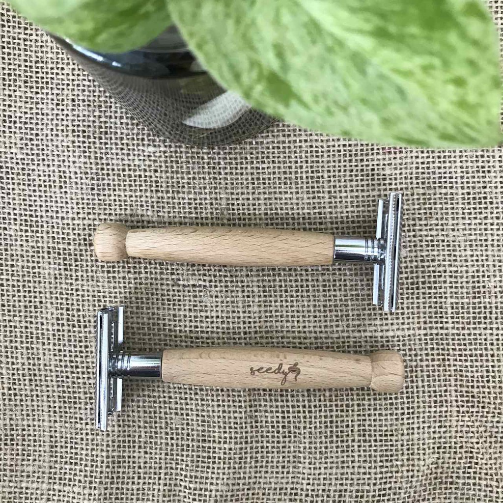 Wooden Razor | Double Edge | Safety Blade Shaver Pisau Cukur Beech Wood ...