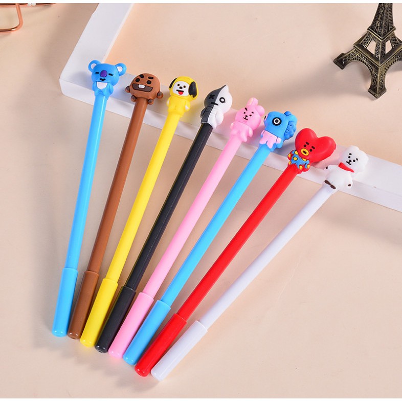 (surabaya) Kpop Bt21 Bts Army Cute Cartoon Pen | Kpop Bts Cartoon Black ...
