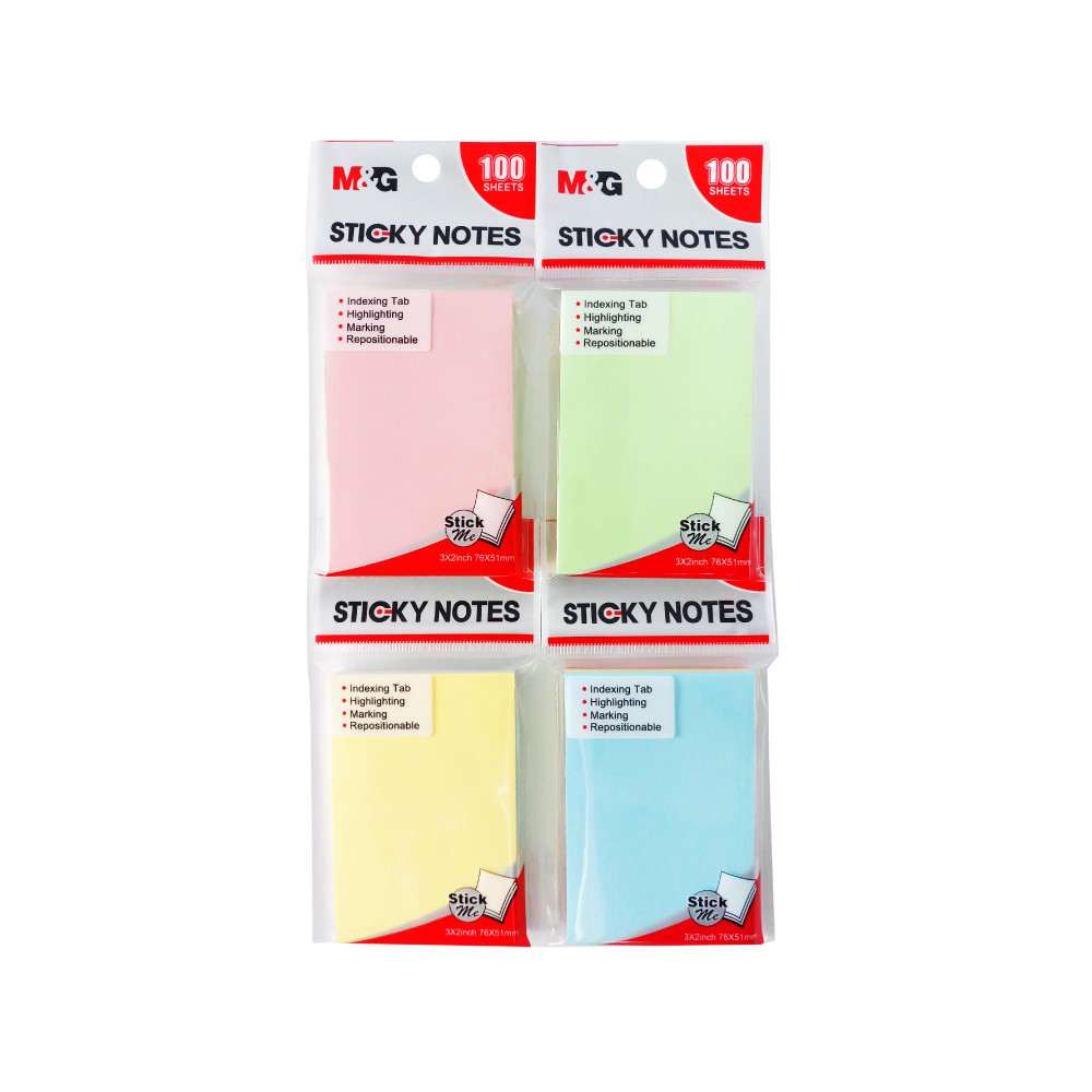 M&G COLORFUL/NEON STICKY NOTE 3 X 2 INCH (100 SHEETS) | Shopee Malaysia