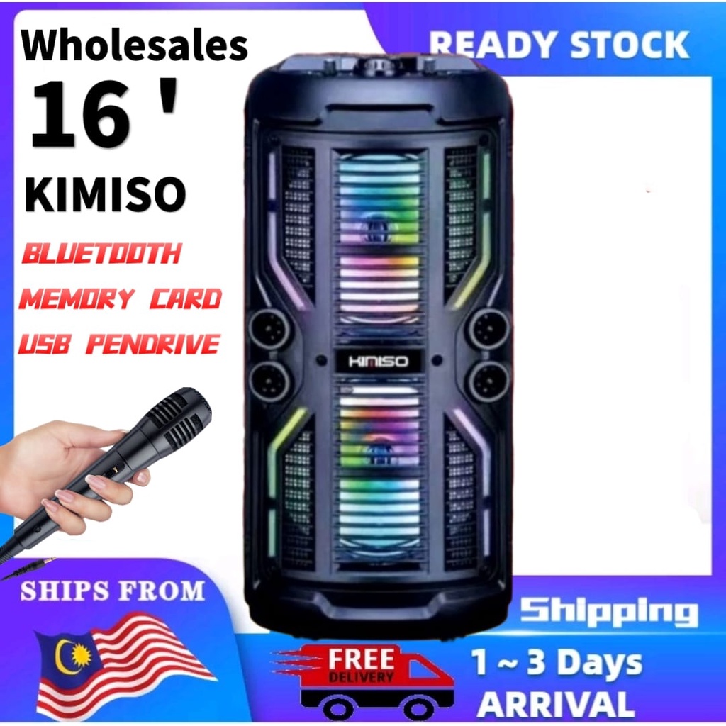 Original KIMISO Portable 16 Inch Karaoke Wireless Bluetooth Speaker ...