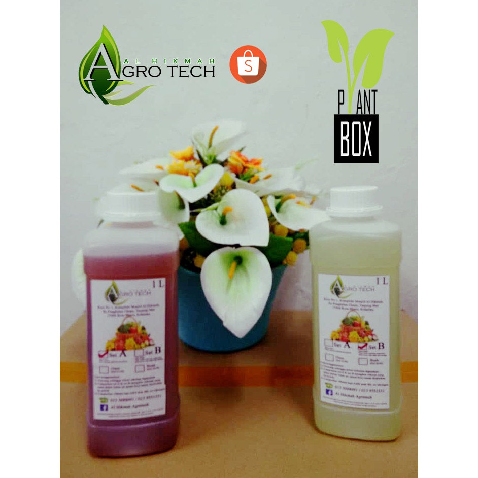 Set Baja AB Agrotech Cecair 2 Liter (fertigasi & akuaponik) | Shopee ...