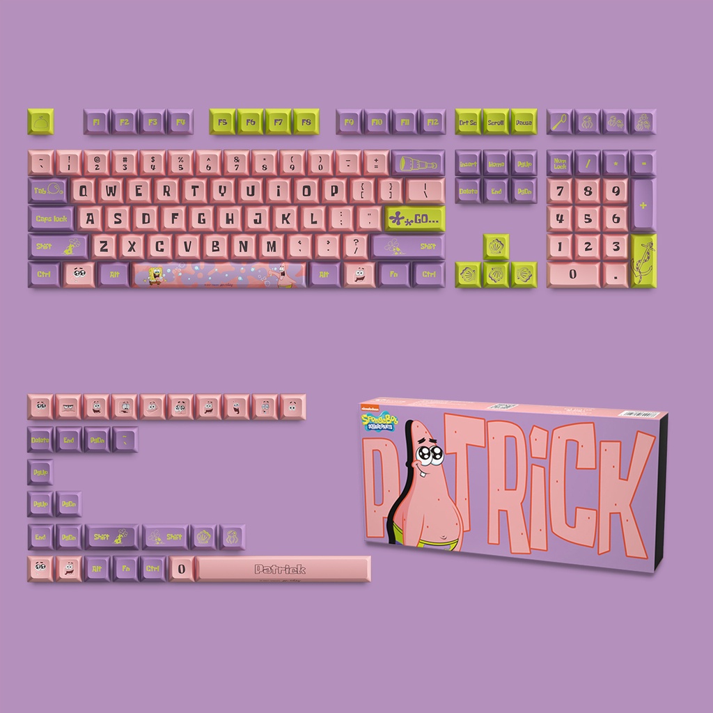 Akko Patrick / SpongeBob Keycap Set with 138-key, JDA Profile Dye-sub ...