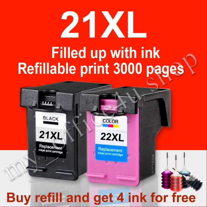 hp 21 hp 22 ink hp 21xl hp 22xl black hp21xl hp22xl refillable ink ...