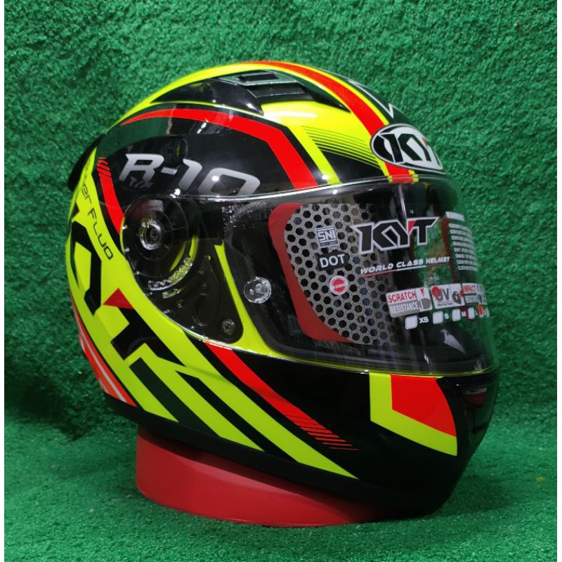 Helmet KYT r10 flat super fluo yellow | Shopee Malaysia