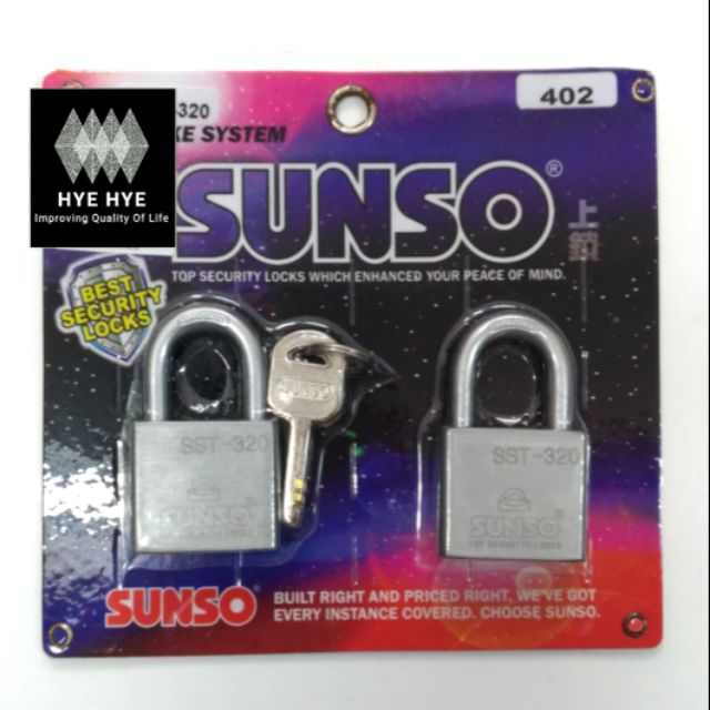 STAINLESS STEEL PAD LOCK HEAVY DUTY SUNSO SST320(40mm) | Shopee Malaysia