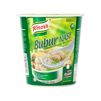BUBUR NASI SEGERA INSTANT PORRIDGE IN CUP KNORR MAKANAN ASRAMA | Shopee ...