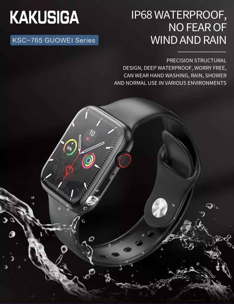 KAKU GUOWEI Smartwatch Fitness Tracker IP68 Waterproof In App Connect ...