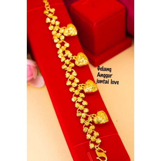 Gelang Anggur juntai emas bangkok 24k cop 916 | Shopee Malaysia