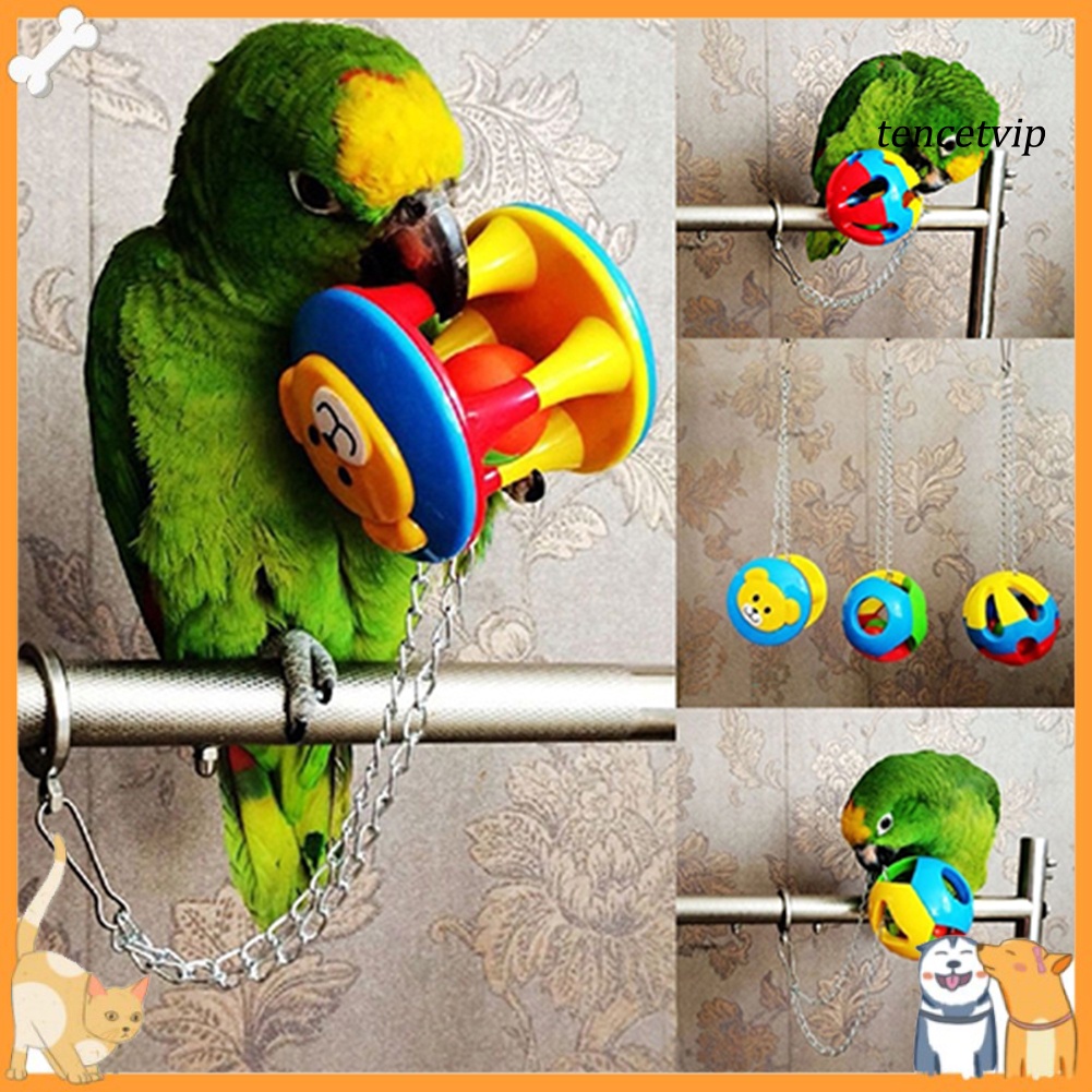 [Vip]Cute Pet Bird Plastic Chew Ball Chain Cage Toy for Parrot ...