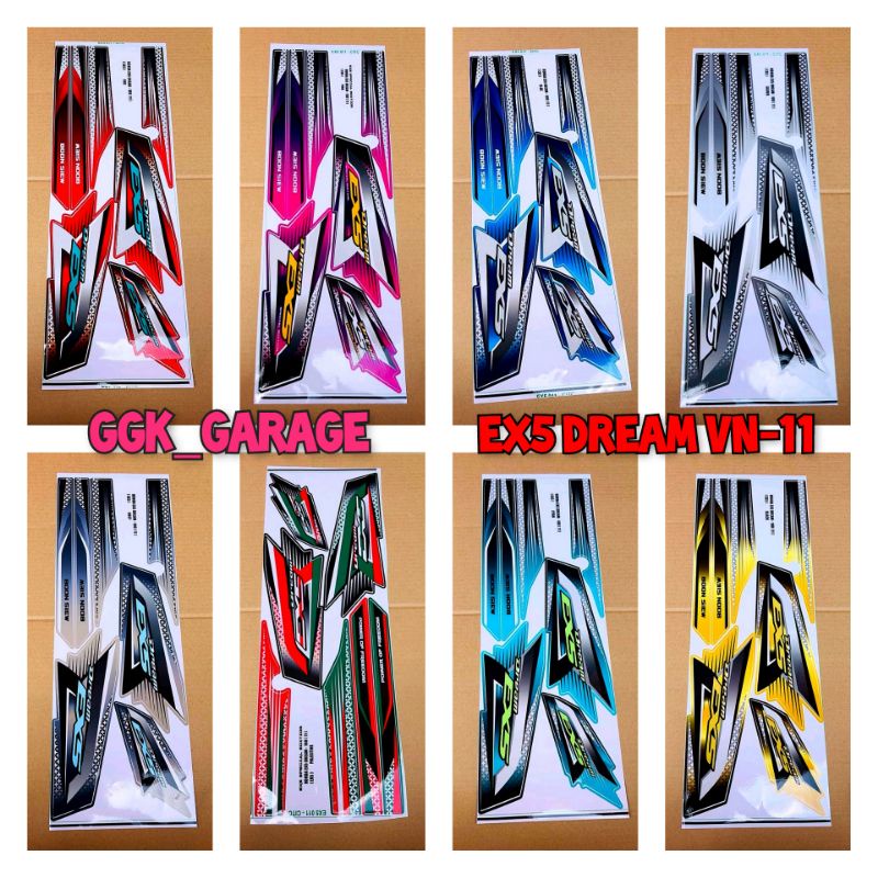 VIETNAM-11 EX5/EX5 DREAM BODY COVER CUSTOM STRIPE STICKER NEW GRED AAA | Shopee Malaysia