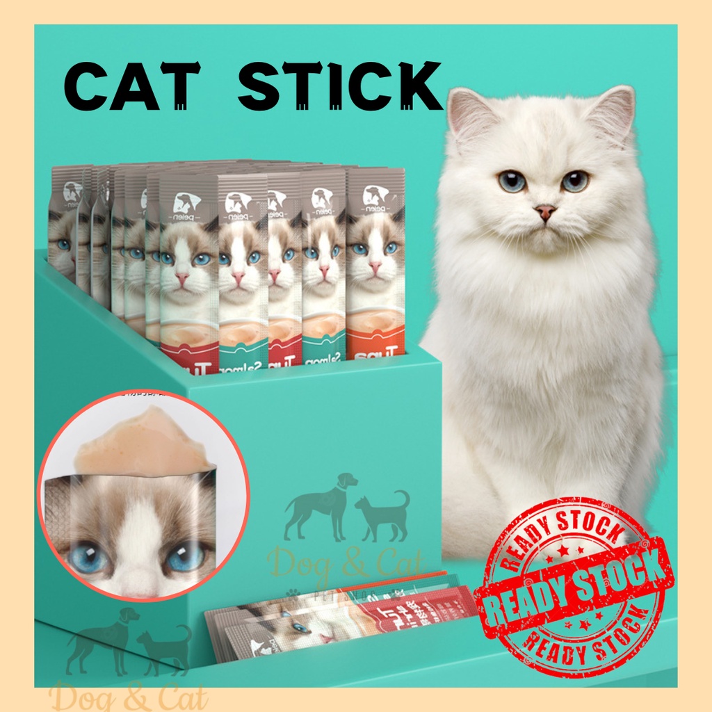 PEIEN Cat Snack Cat Treat Cat Stick Wet Food 15g Shrimp Tuna Salmon ...