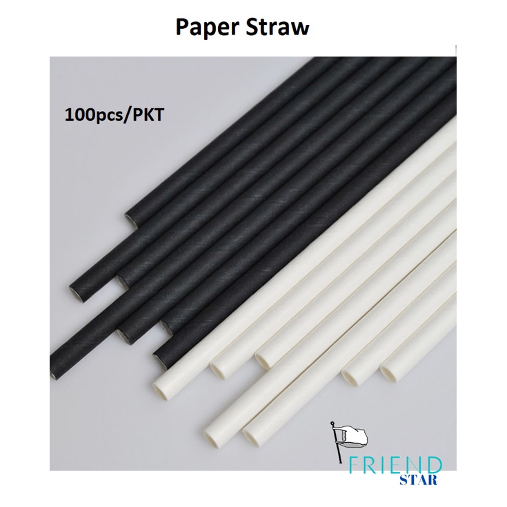 (100 PCS) Biodegradable Paper Straws / Paper Straw / Drinking Straw 6mm ...