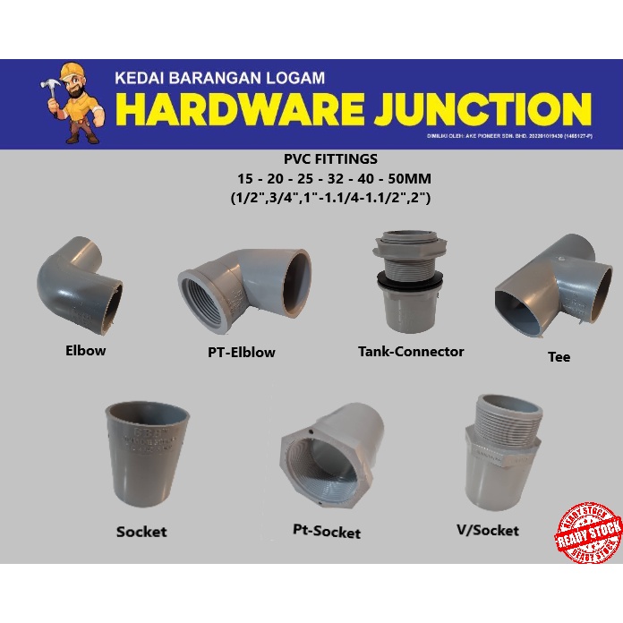 PVC Pipe Fittings(BBB) - Elbow/PT Elbow/Tank Connector/TEE/Socket/PT Socket/Valve Socket (32MM ...