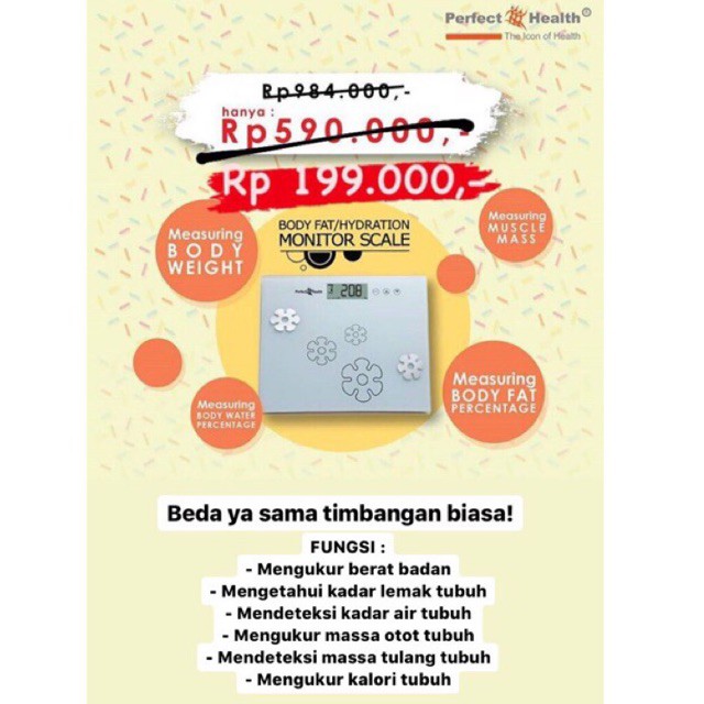 Digital Scales Body Fat Scale Perfect Health Ace | Shopee Malaysia