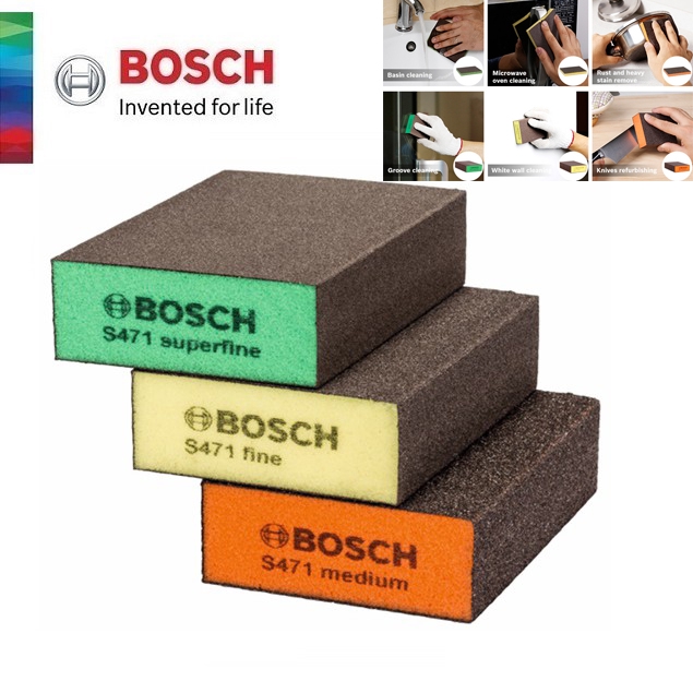 GMSHOP BOSCH 3 in 1 Foam Abrasive Block With 3 Colours (10cm x 7cm x ...