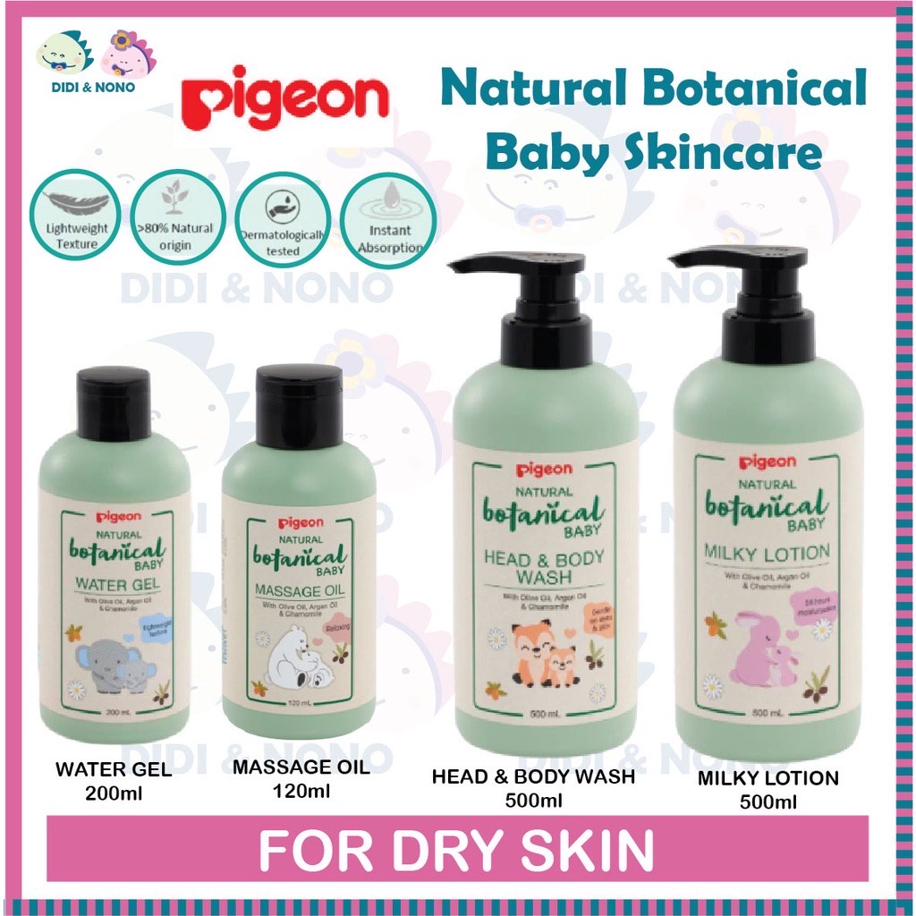 Pigeon Natural Botanical Skincare Milky Lotion Massage Oil Head Body ...
