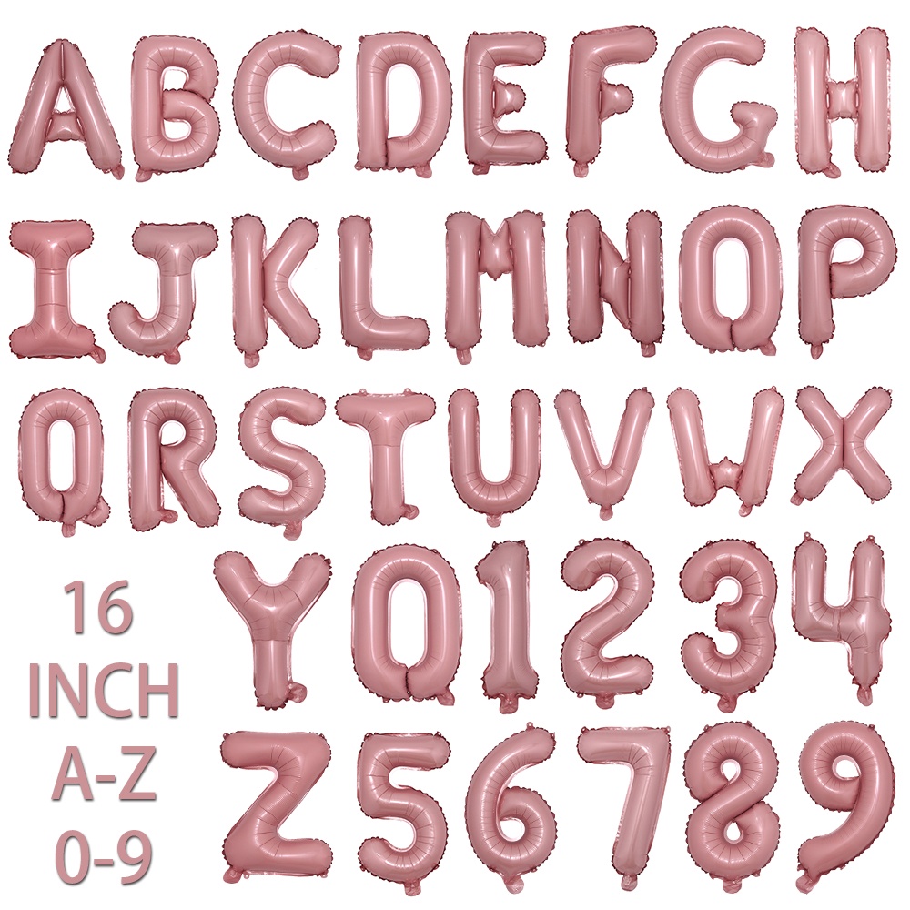 16 inch Candy Pink Alphabet Letter Foil Balloons Happy Birthday Party ...