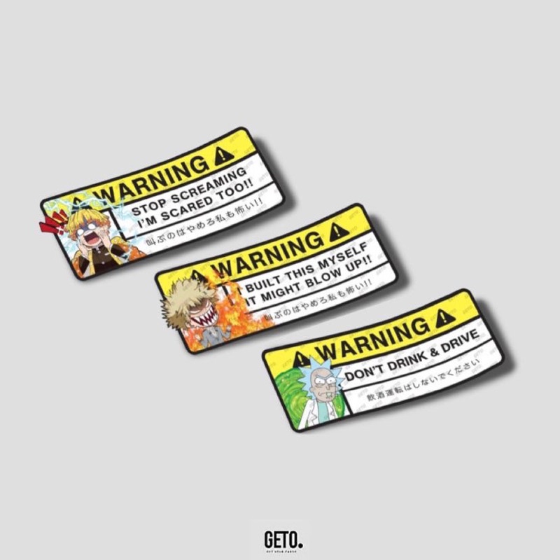 Geto Cards Malaysia Anime Car Warning Stickers - DEMON SLAYER ZENITSU ...