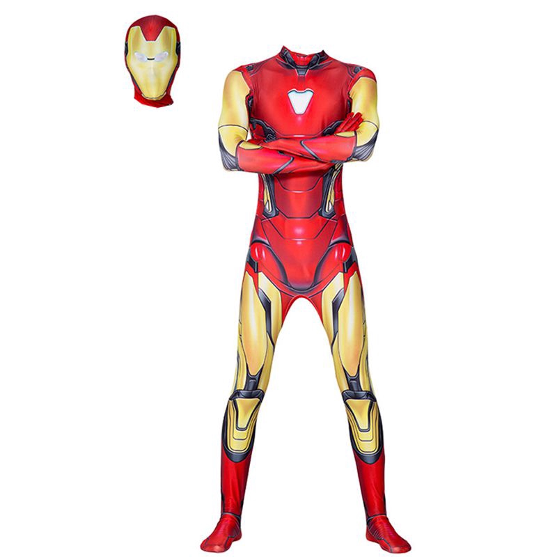 Adult & Kids Endgame Iron Man Mark 85 Cosplay Costume Zentai Jumpsuit ...