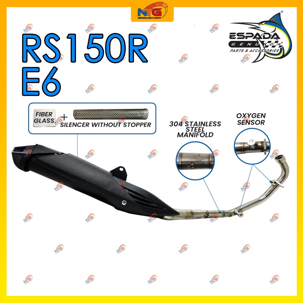 ESPADA Racing Exhaust Pipe LC135/Y15ZR/RS150R/RSX/VF3I E4/E5/E6/E7 Standard Racing Pipe Comp ...