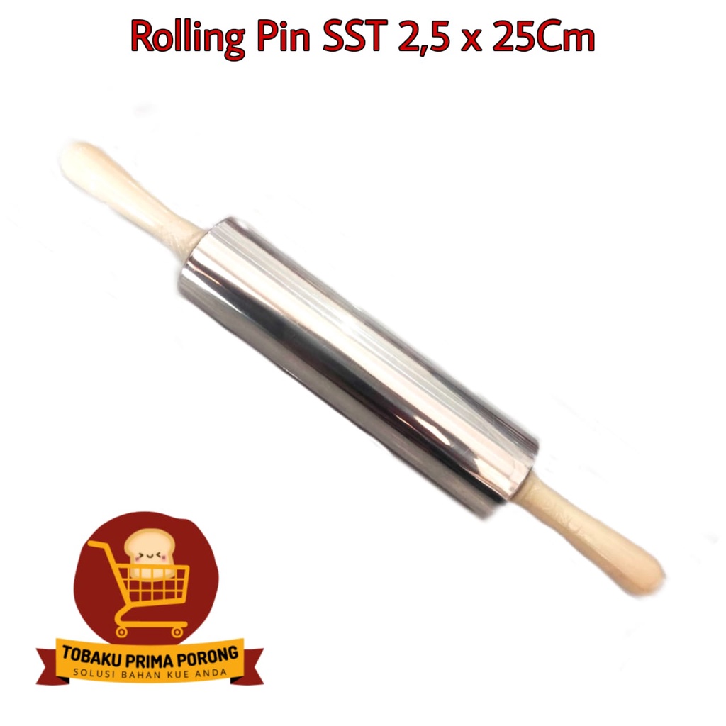 Stainless STEEL ROLLING PIN, Cake & Cookie Dough Roller (SST 2.5 X 25 ...